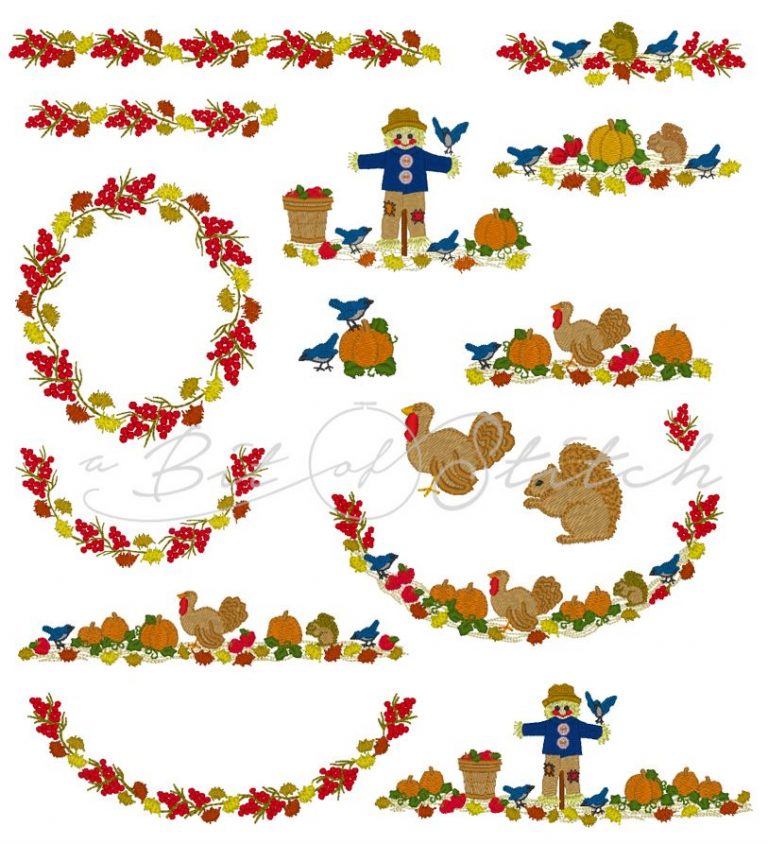 Autumn Borders - A Bit of Stitch