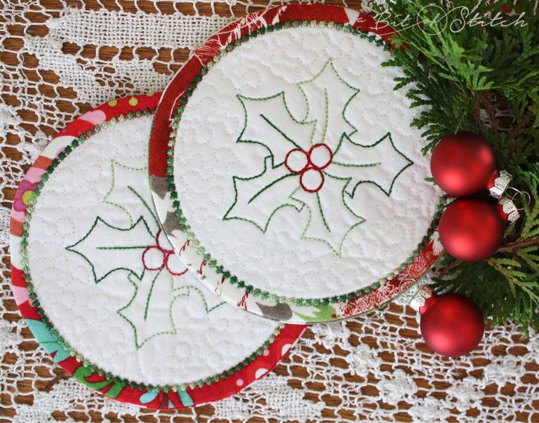 Holiday Coaster Charm - A Bit of Stitch