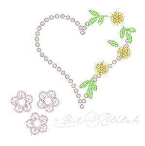 Applied Flower Heart Tutorial - A Bit of Stitch