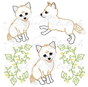 Baby Foxes Hand Embroidery Pattern - A Bit of Stitch