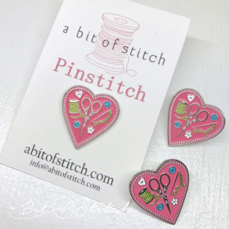 Heart of Notions Enamel Pin - A Bit of Stitch
