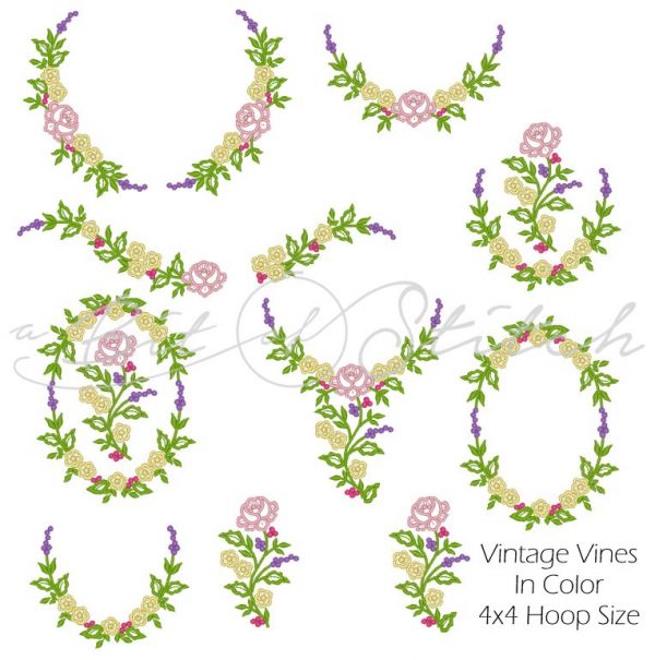 Vintage Vines in Color - A Bit of Stitch