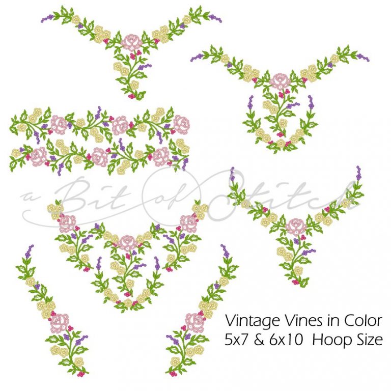 Vintage Vines in Color - A Bit of Stitch