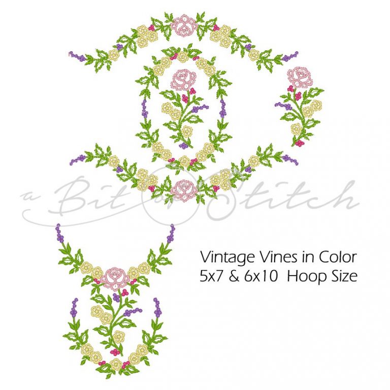 Vintage Vines in Color - A Bit of Stitch