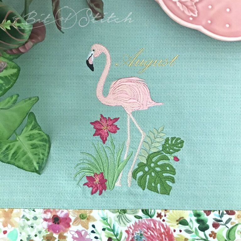 August Flamingo - A Bit of Stitch