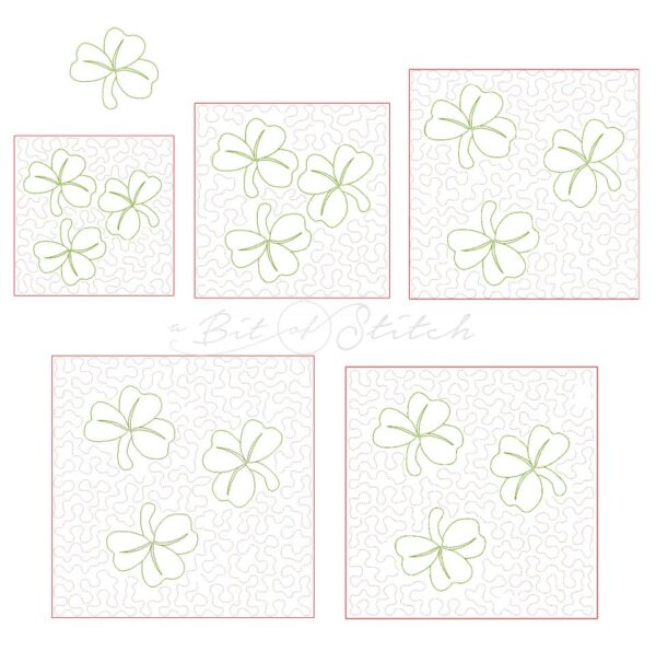 Shamrock Stippled Block - A Bit of Stitch
