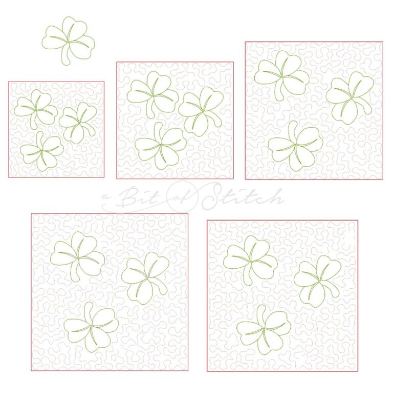 Shamrock Stippled Block - A Bit of Stitch