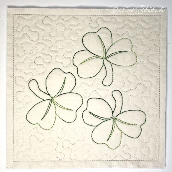 Shamrock Stippled Block - A Bit of Stitch