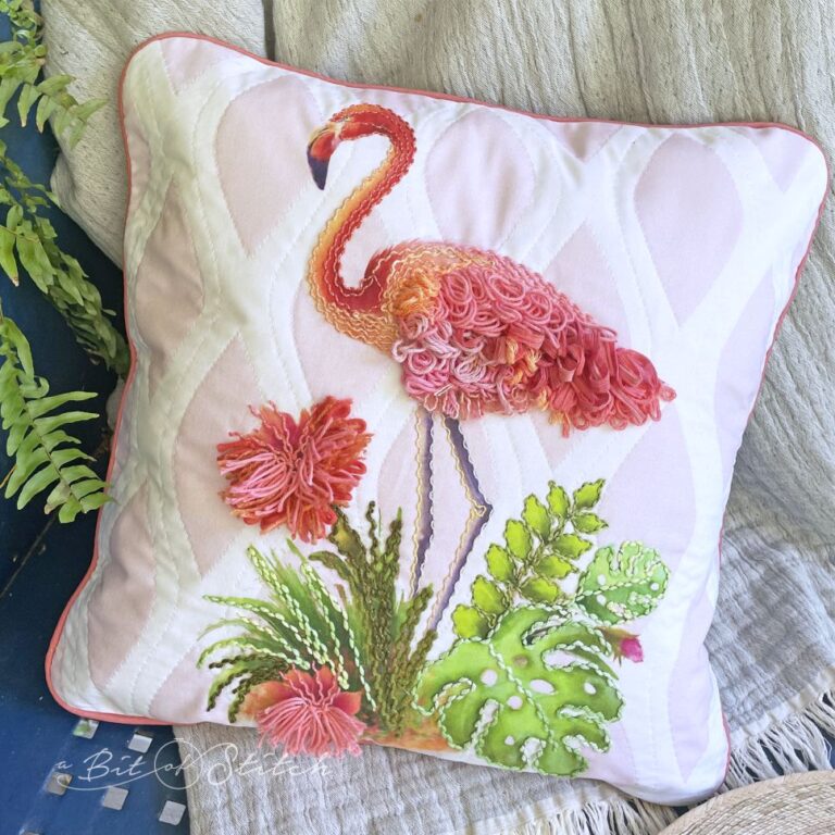 Flamingo Fabric Panel - A Bit of Stitch